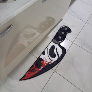 Bloody Knife Rug, Scary Carpet, Scream Knife Mat, Ghost Face Rug ...