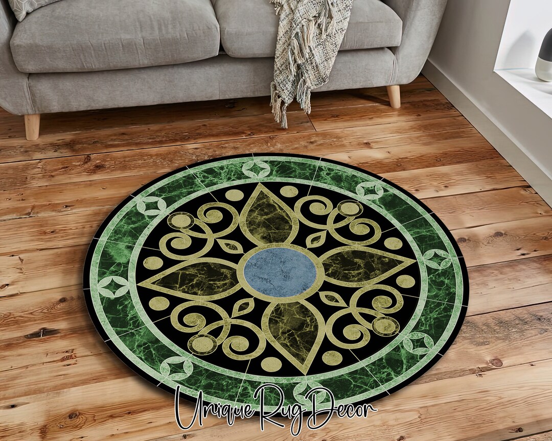 Baroque Compass Rose Medallion Round Rug, Medallion Home Decor, Cool ...