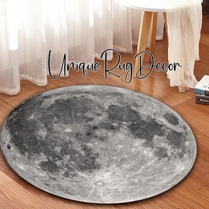 3D Real-looking Full Moon Rug, Stylish Home Space Decor, Moon Carpet ...