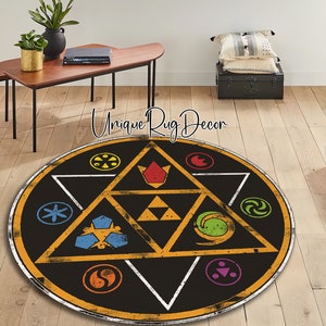 Legend of Zelda Rug, Zelda Art Symbols Rug, Gamer Room Rug, Zelda ...