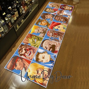 Retro Style Street Fighter Character Themed Arcade Rug, Video Game Mat ...