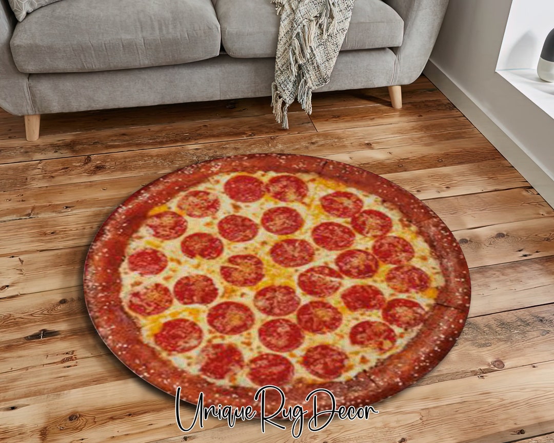 3D Real Looking Pizza Patterned Decorative Kitchen Carpet, Cooking Mat ...