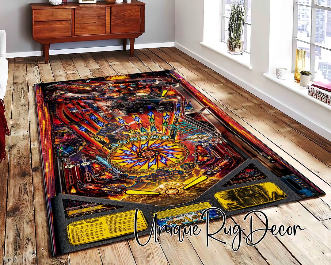 Video Game Patterned Cool Pinball Rug, Play Room Carpet, Fantastic ...