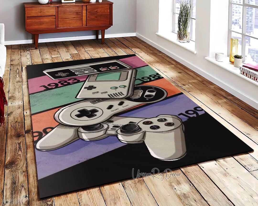 Retro Game Controller Rug: Nostalgic Video Gamer Decor - Etsy