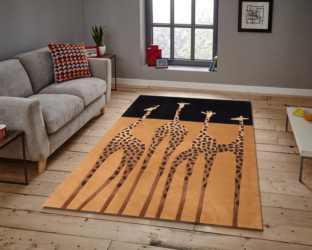Giraffe Rug, Funny Animal Carpet, Bedroom Mat, Cute Giraffe Decor ...