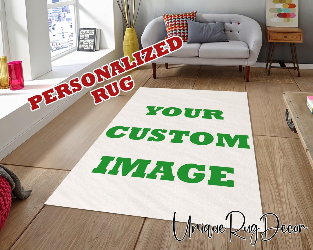 Custom Non-slip Floor Area Rug, Personalized Washable Carpet, Customize ...