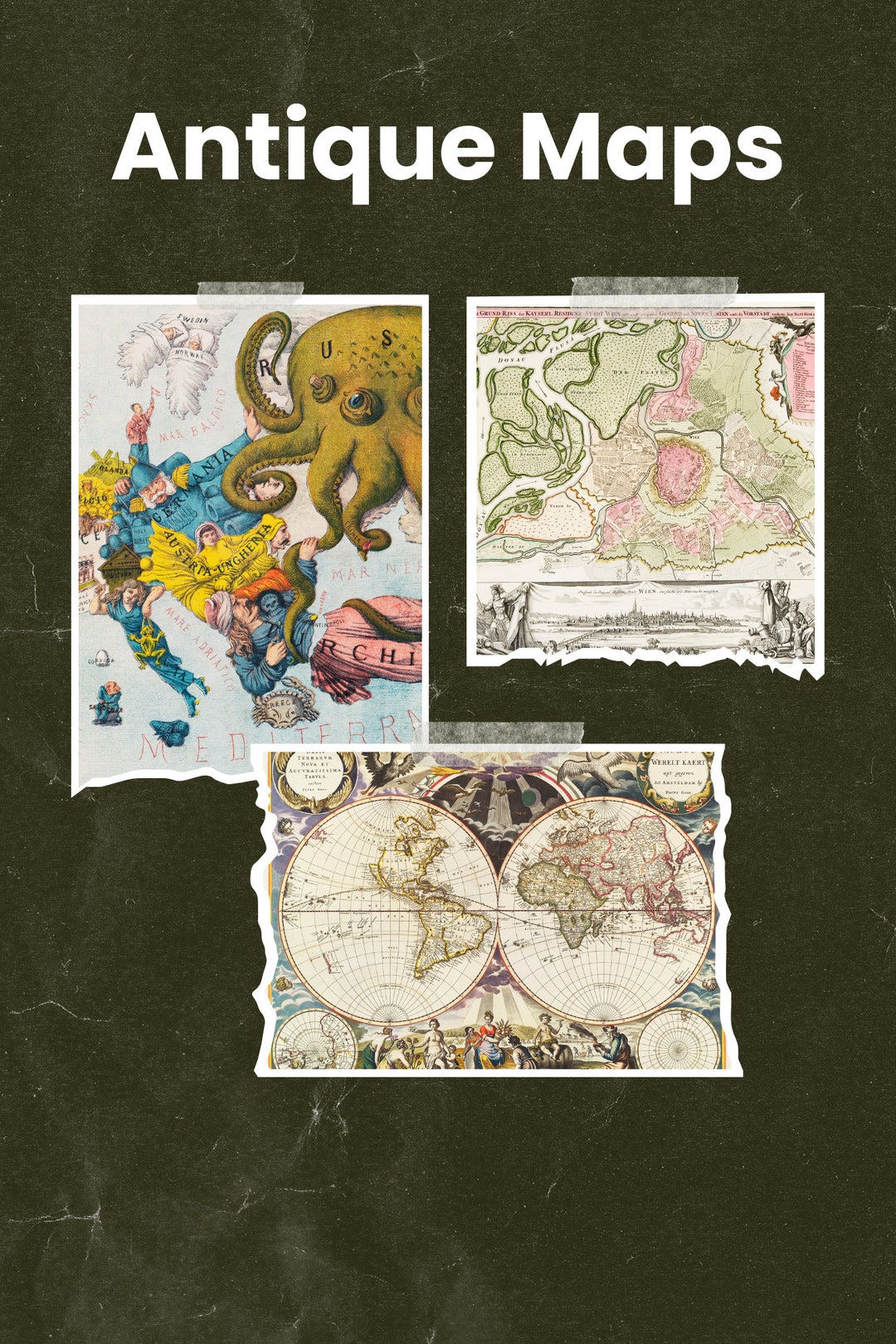 Time Capsules: Vintage Maps Unveiling Earth's Ancient Secrets - Etsy