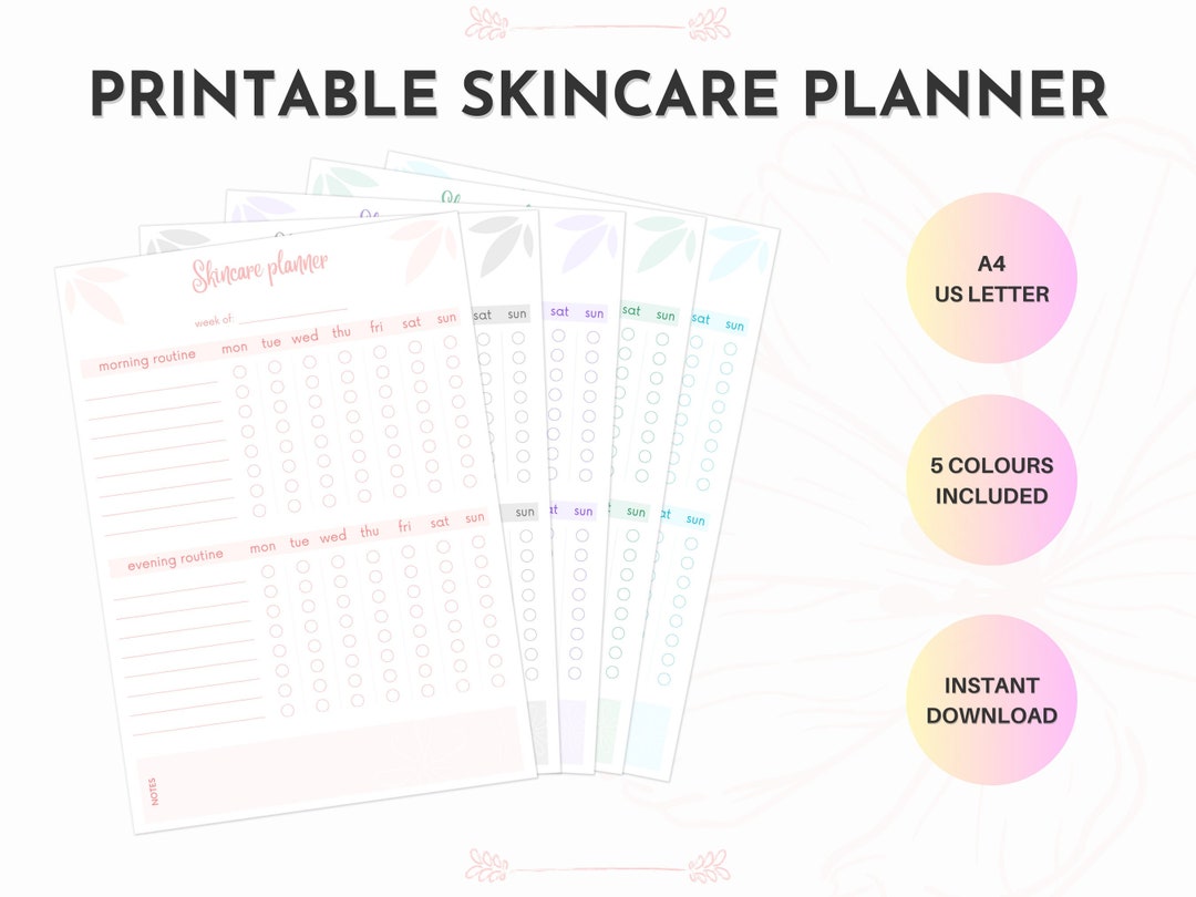 Cute Minimal Skincare Routine Printable, Skin Care Routine, Skincare ...