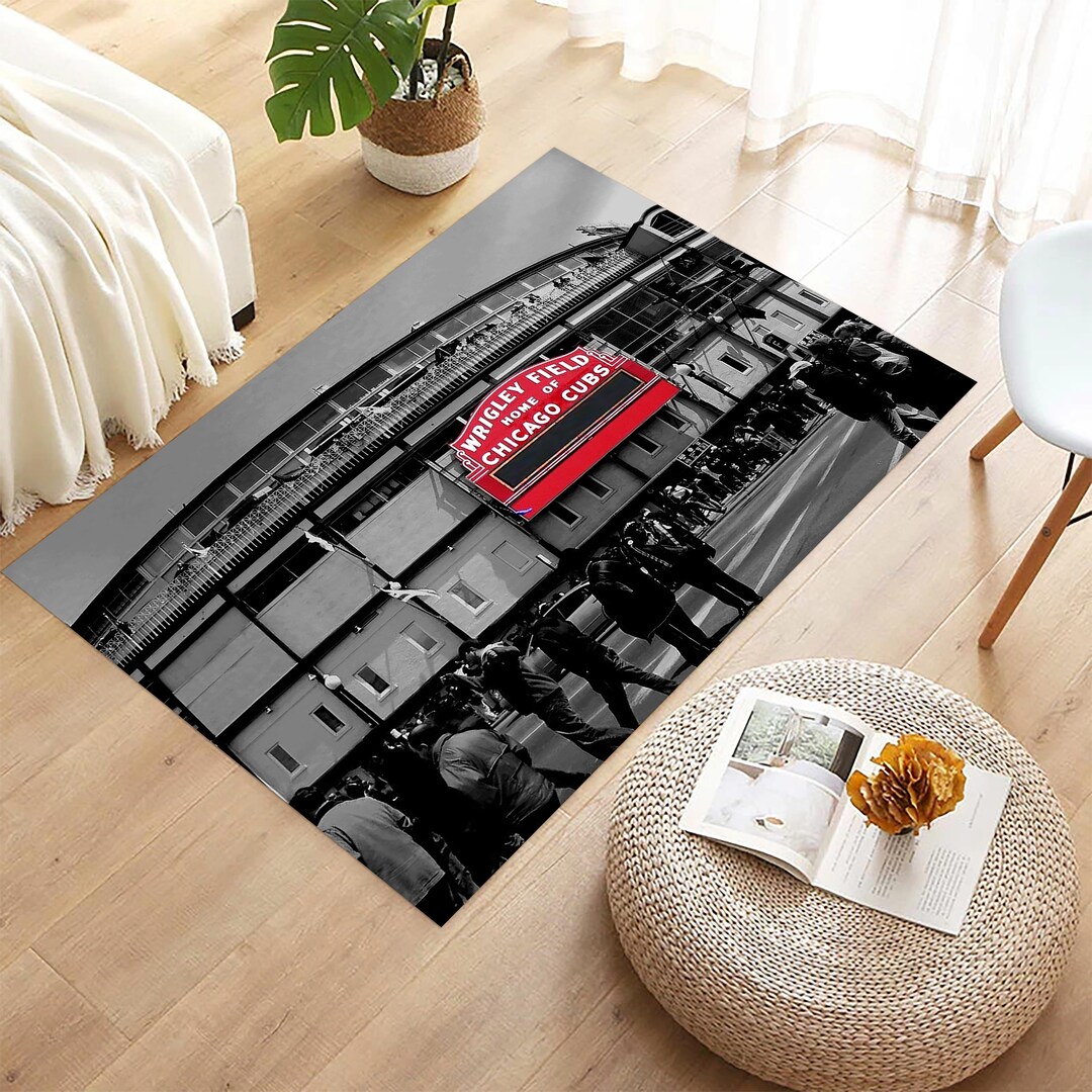USA Baseball Rug, Baseball Stadium Team Rug, Chicago Sports Rug, Cubs ...