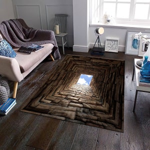 Tunnel Rug, Optical Illusion Rug, Illusion Rug, Rectangular Illusion ...