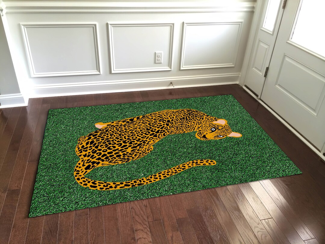 Leopard Skin Pattern Rug, Animal Decorative Area Rug for Living Room ...