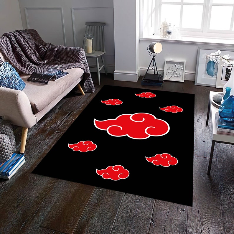 Anime Rug Modern Rugs Entry Rugs Akatsuki Cloud Rugs - Etsy
