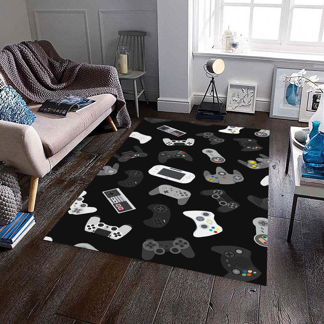Joystick Pattern Rug, Game Console Rug, Awesome Rug, Game Room Rug ...