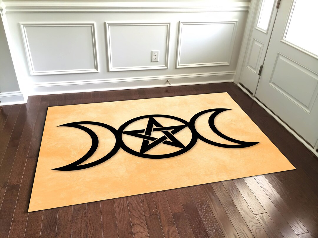 Pentagram Triple Moon Goddess Rug Home Decor Wiccan Neopagan - Etsy