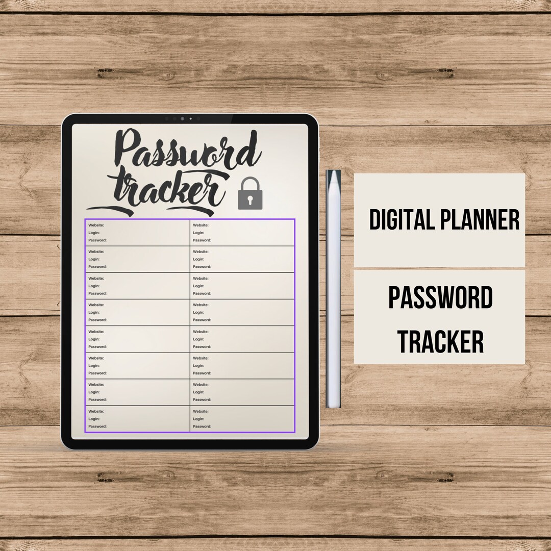 Password Tracker, Digital Planner, Password Templates, Goodnotes ...