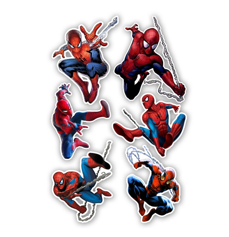 Assorted Marvel Spiderman Cartoon Character Vinyl Sticker - Etsy
