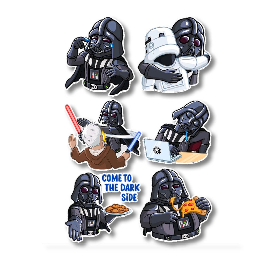 6 Star Wars, Darth Vader Cartoon Character Vinyl Sticker, Laptop Decals ...