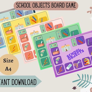 School Board Game Printables, Educational School Board Game, Digital ...