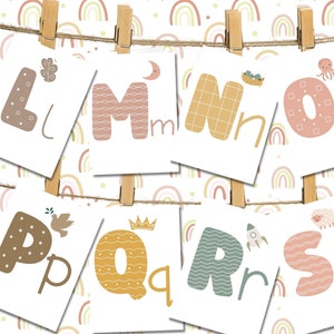 Alphabet Poster Printable Kids Room Decor, Alphabet Flashcards A-Z ...