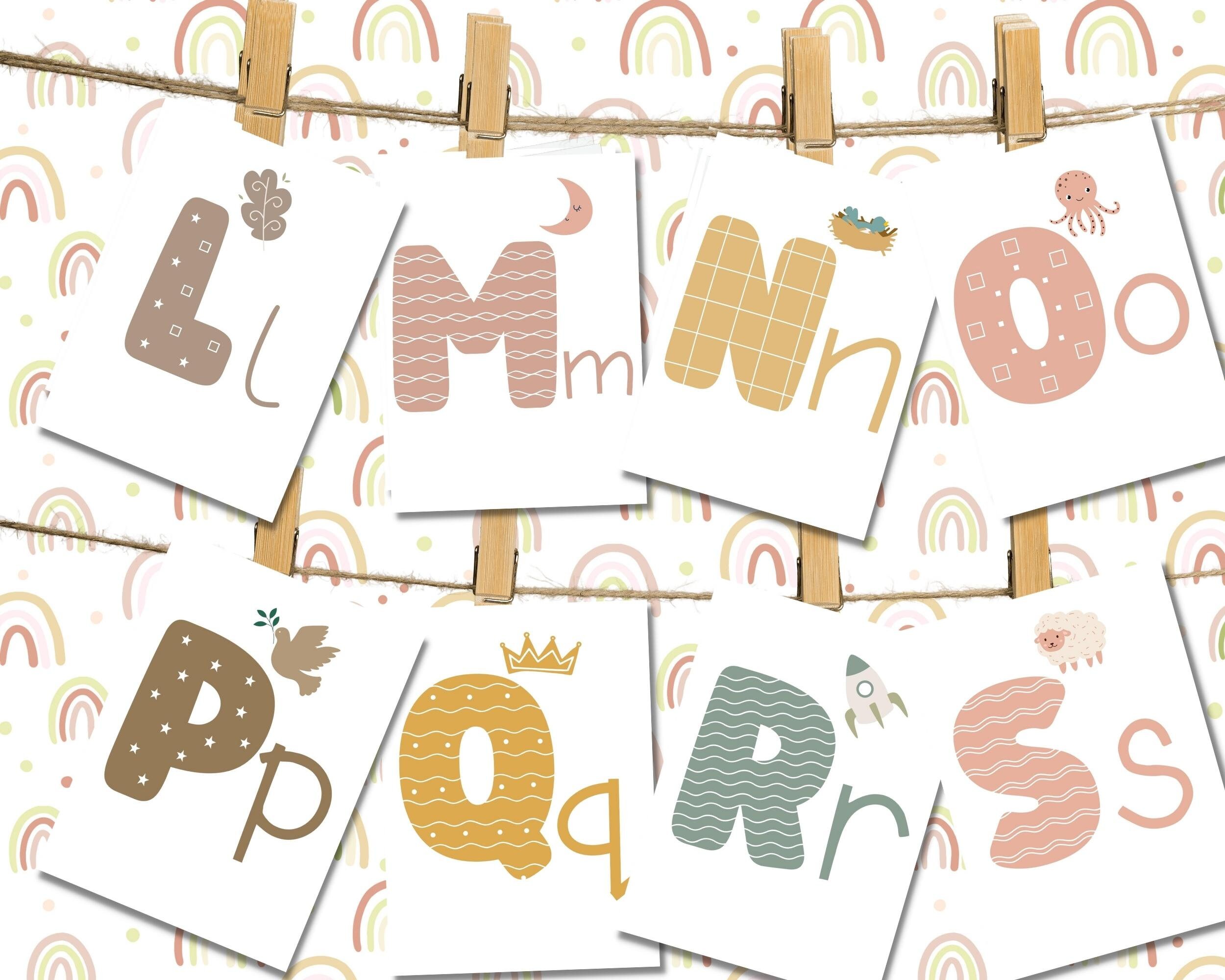 Alphabet Poster Printable Kids Room Decor, Alphabet Flashcards A-Z ...