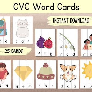 CVC Words Cards Printable, Phonics CVC Words Families, CVC Words ...