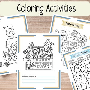Fathers Day Activity Printable for Kids, Fathers Day Personalized Gift ...