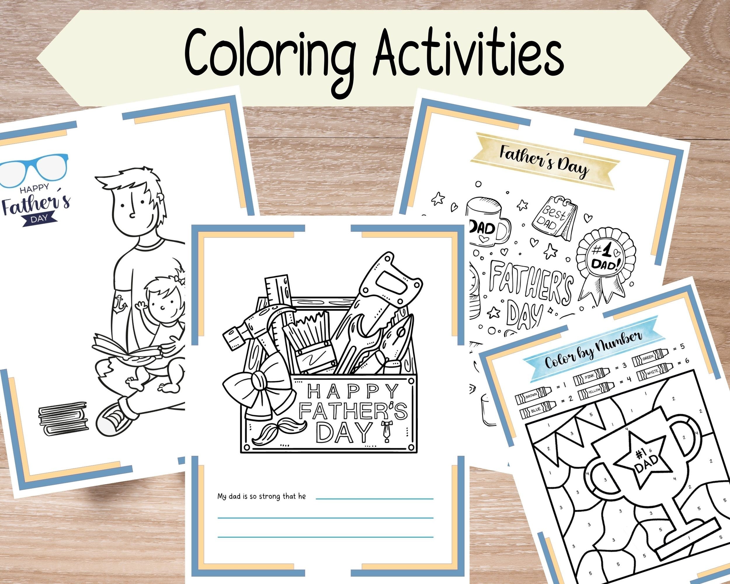 Fathers Day Activity Printable for Kids, Fathers Day Personalized Gift ...