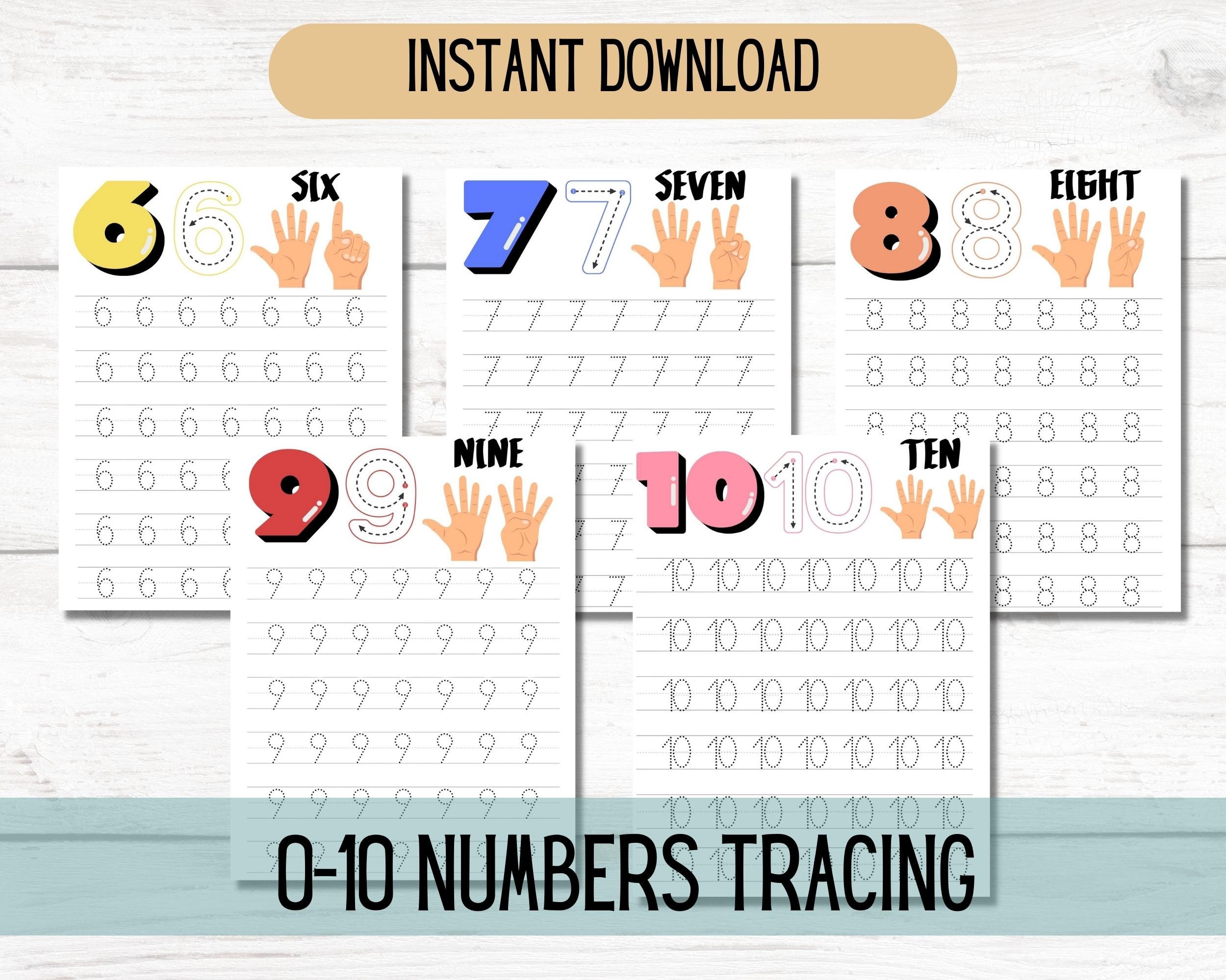 Number Tracing Worksheets, Preschool Handwriting Worksheets ...