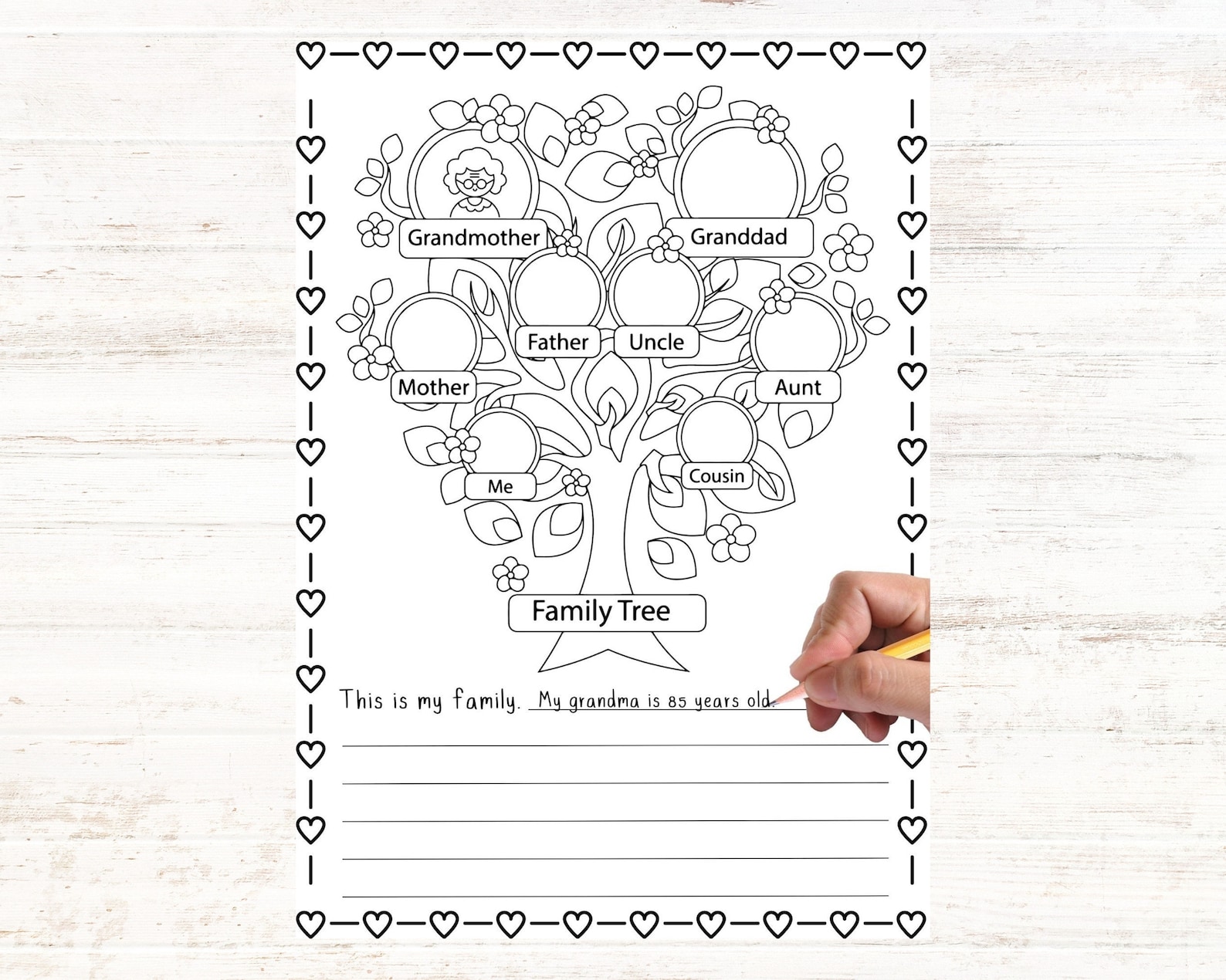 Family Tree Printable Template, Fillable Family Tree Chart, Family Tree ...