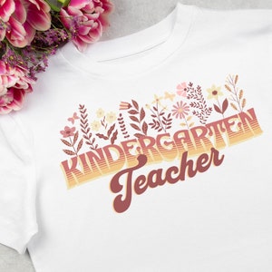 Colorful Kindergarten Teacher Shirt SVG, Funny Preschool Teacher T ...