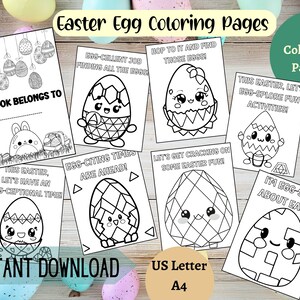 Easter Egg Coloring Pages for Kids, Easter Coloring Sheets, Easter Egg ...