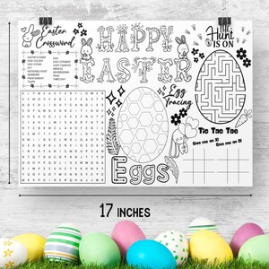 Easter Coloring Placemat for Kids, Easter Coloring Page Activity ...