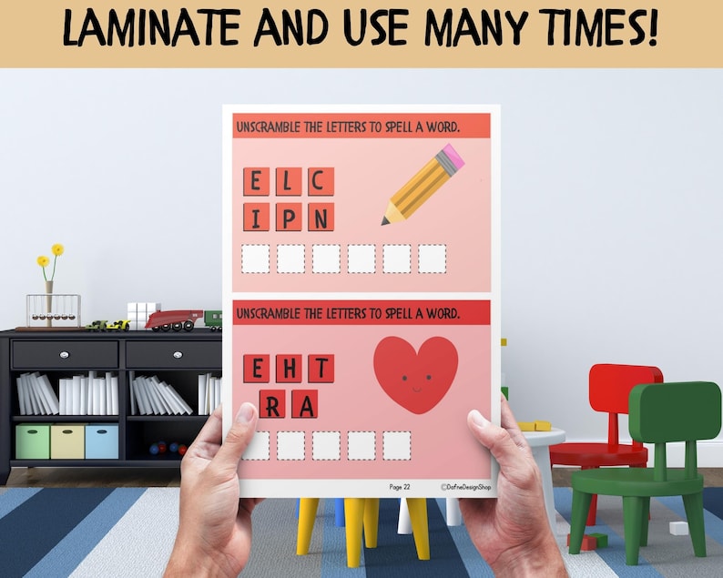 Word Cards Printable Game for Preschool, Alphabet Picture Cards for ...