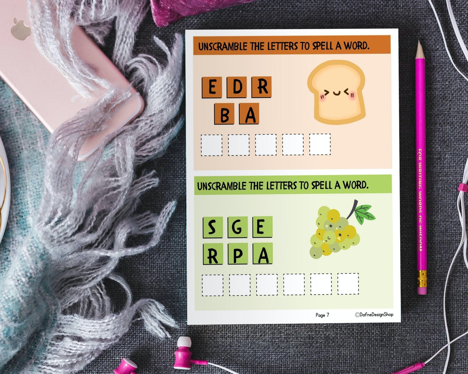 Word Cards Printable Game for Preschool, Alphabet Picture Cards for ...