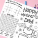Mothers Day Activity Placemat Printable for Kids, Mothering Sunday ...