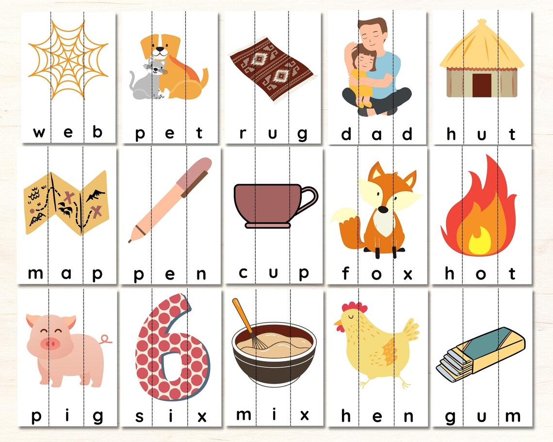 CVC Words Cards Printable, Phonics CVC Words Families, CVC Words ...