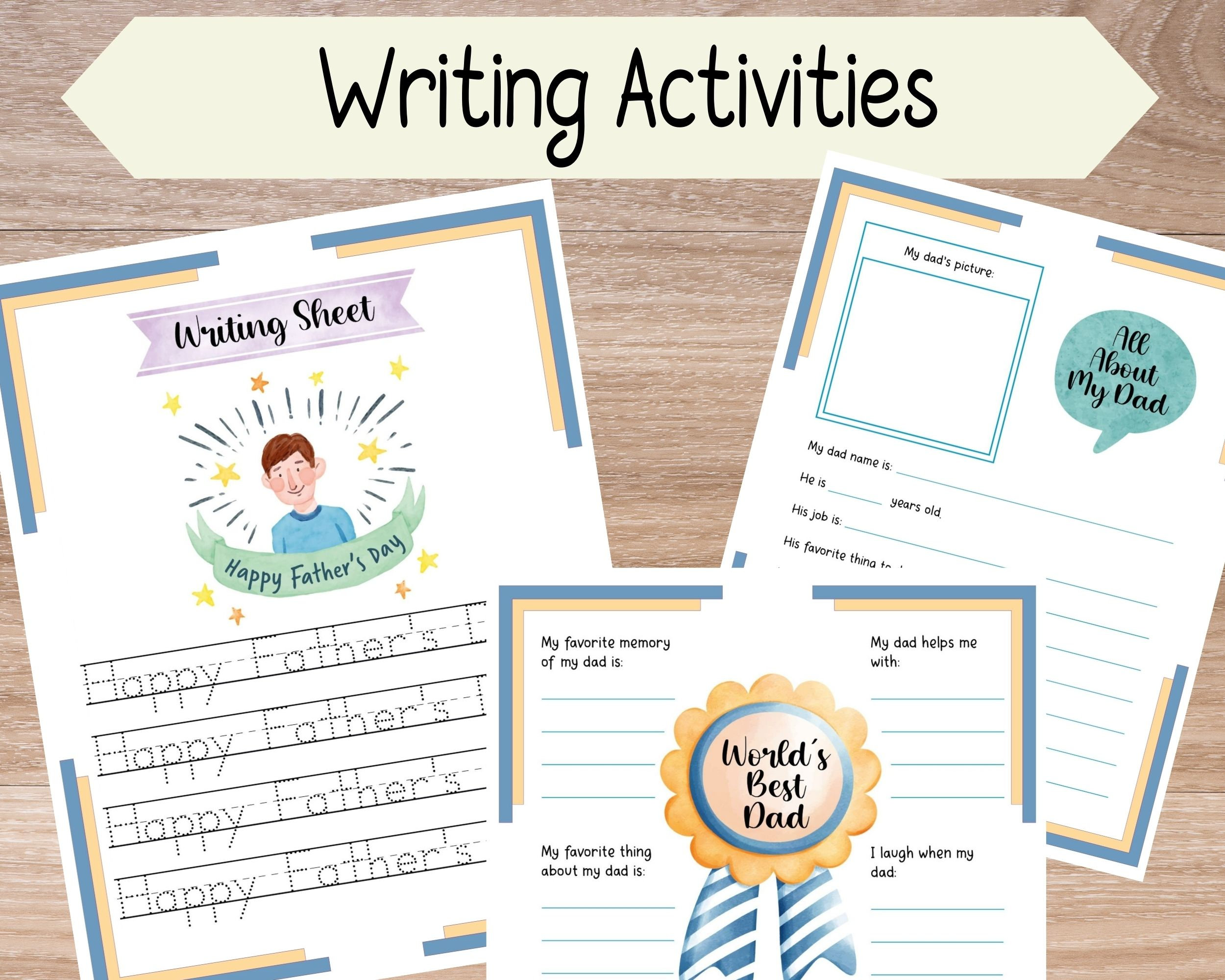 Fathers Day Activity Printable for Kids, Fathers Day Personalized Gift ...