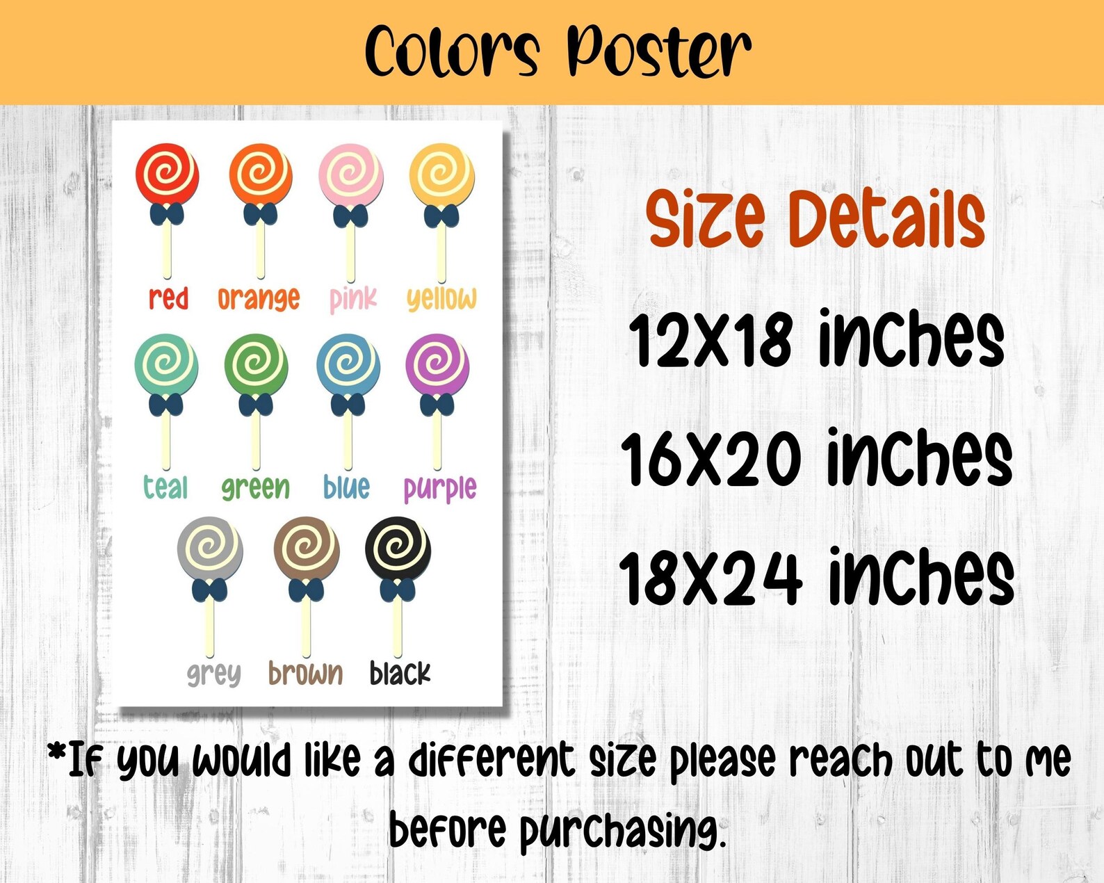 Kindergarten Colors Poster Printable, Toddler Flashcards Printable ...