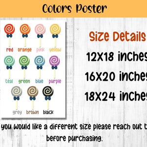 Kindergarten Colors Poster Printable, Toddler Flashcards Printable ...