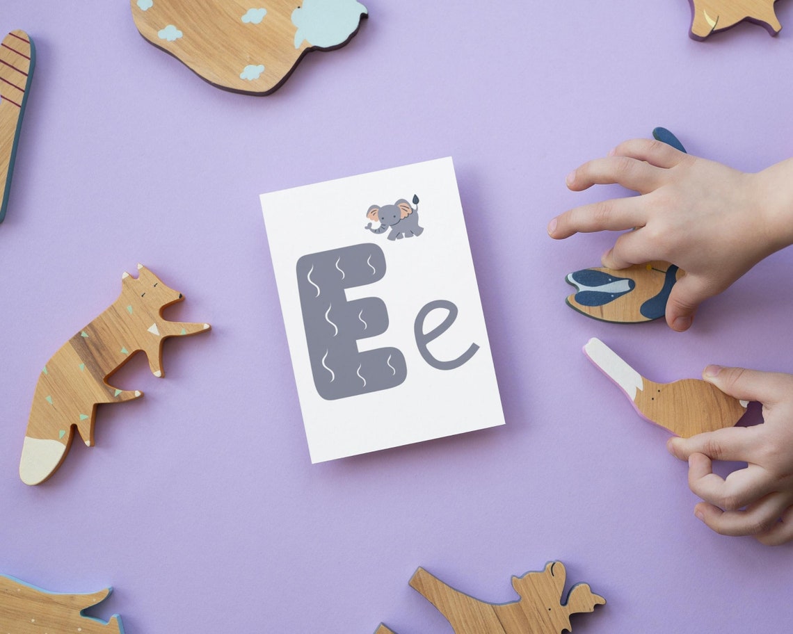 Alphabet Poster Printable Kids Room Decor, Alphabet Flashcards A-Z ...