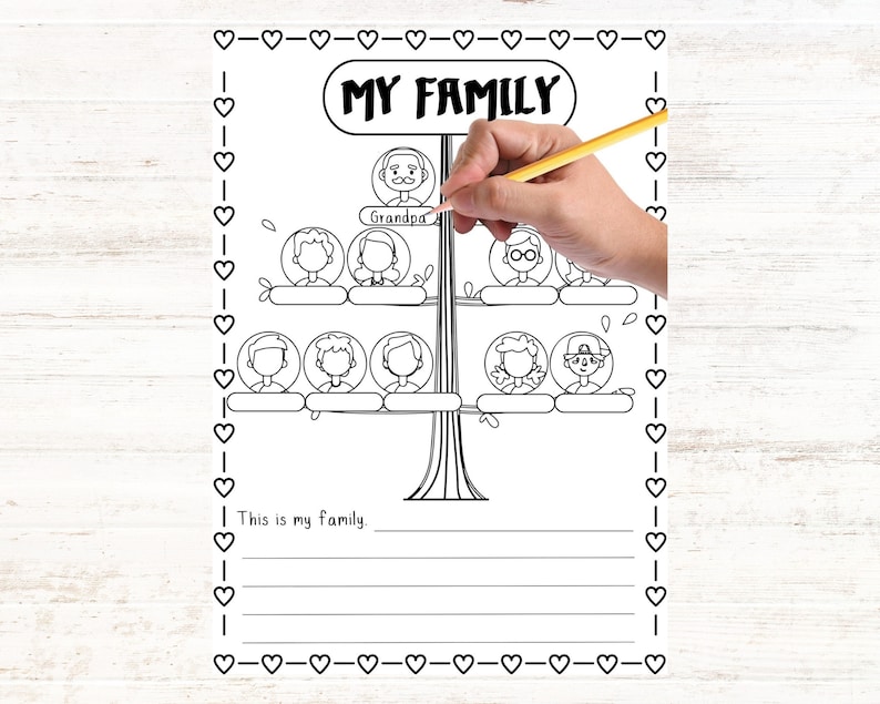 Family Tree Printable Template, Fillable Family Tree Chart, Family Tree ...