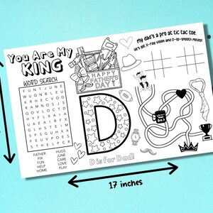 Fathers Day Activity Placemat Printable Coloring Page, Fathers Day ...
