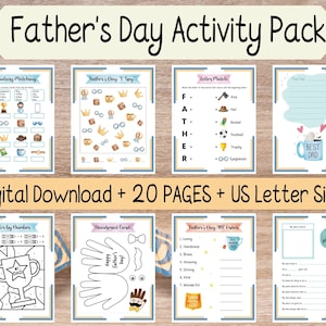 Fathers Day Activity Printable for Kids, Fathers Day Personalized Gift ...