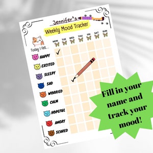 Mood Tracker Printable for Kids, Monthly Mood Tracker, Mood Tracker ...