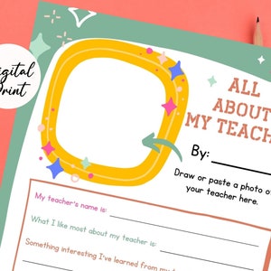 Teacher Appreciation Week Printable, All About My Teacher Survey, My ...