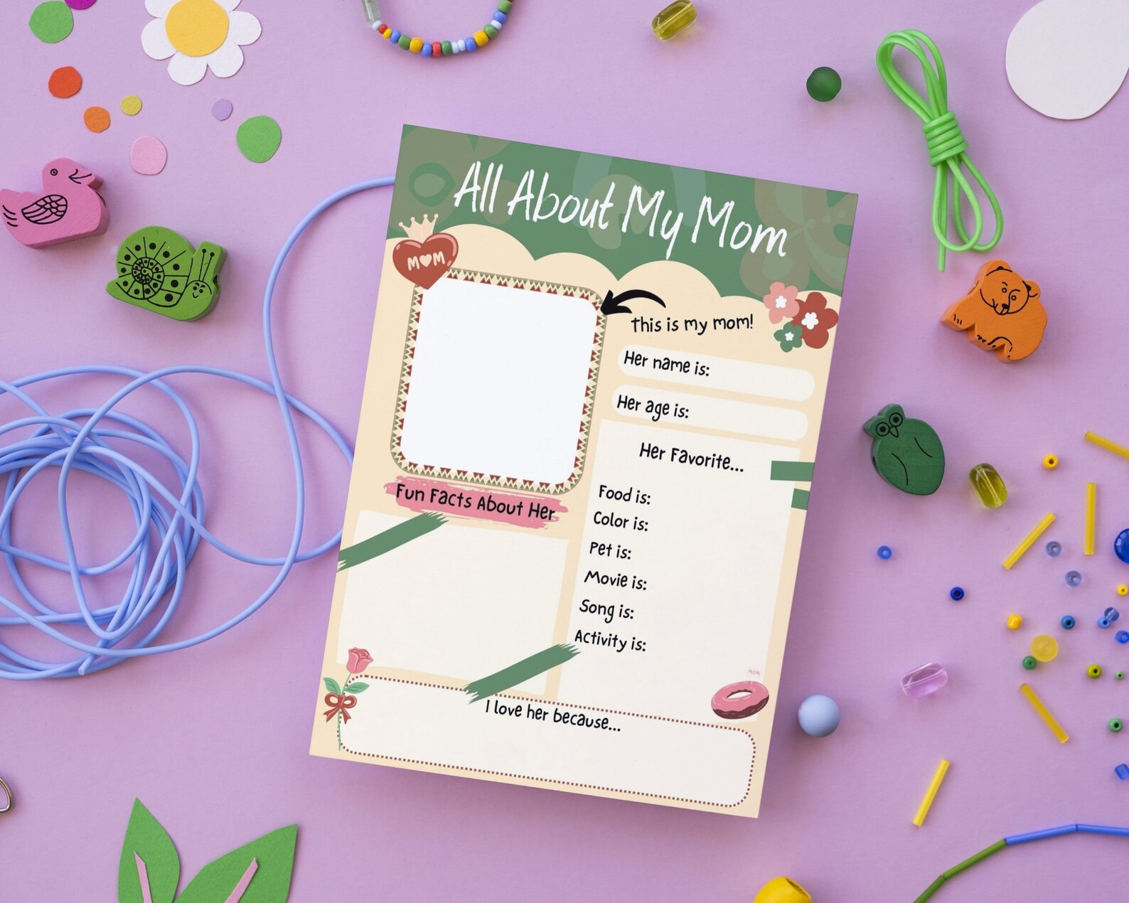 All About Mom Printable Mothers Day Questionnaire, Mothers Day Activity ...