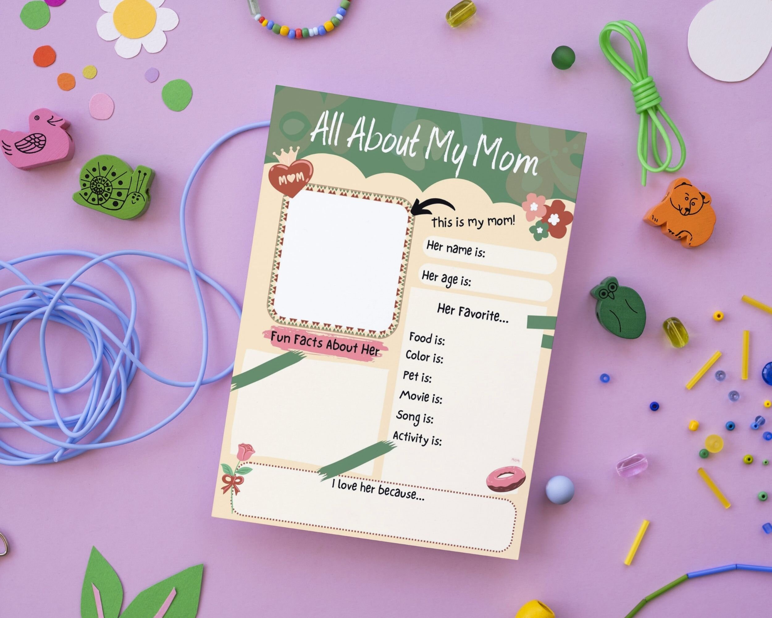All About Mom Printable Mothers Day Questionnaire, Mothers Day Activity ...
