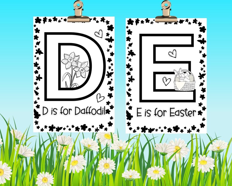 Spring Alphabet Coloring Book for Kids, Printable Spring Coloring ...