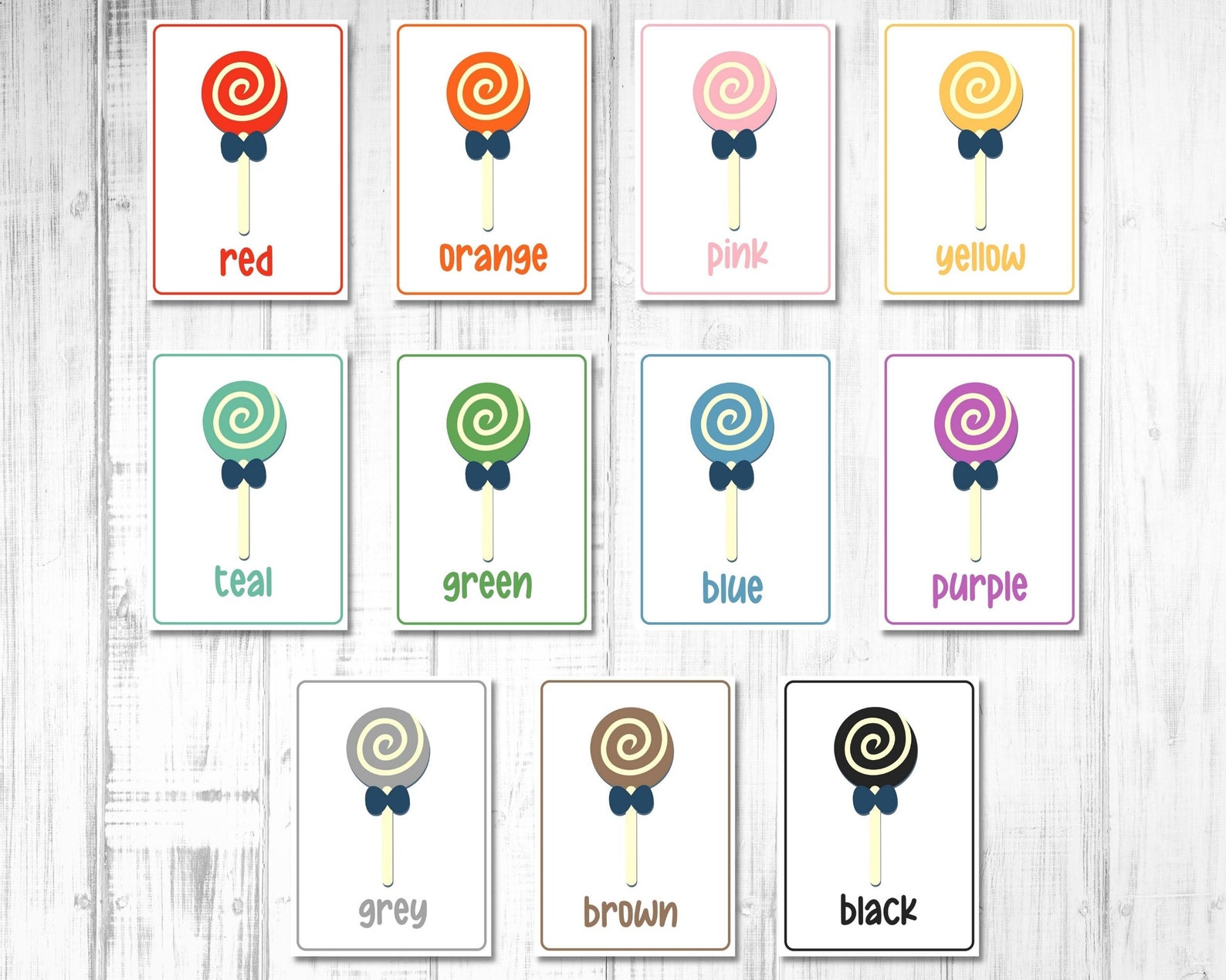 Kindergarten Colors Poster Printable, Toddler Flashcards Printable ...