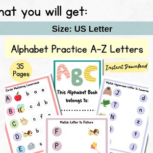 Preschool Alphabet Worksheets Bundle, Printable Alphabet Letter Sounds ...